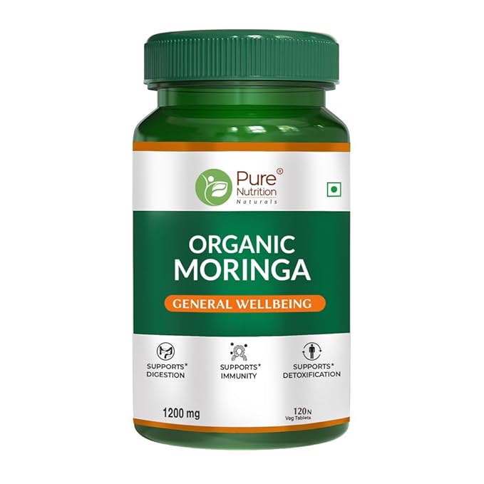 Pure Nutrition Moringa (1200mg) 100% Natural for Immunity, Healthy Dig