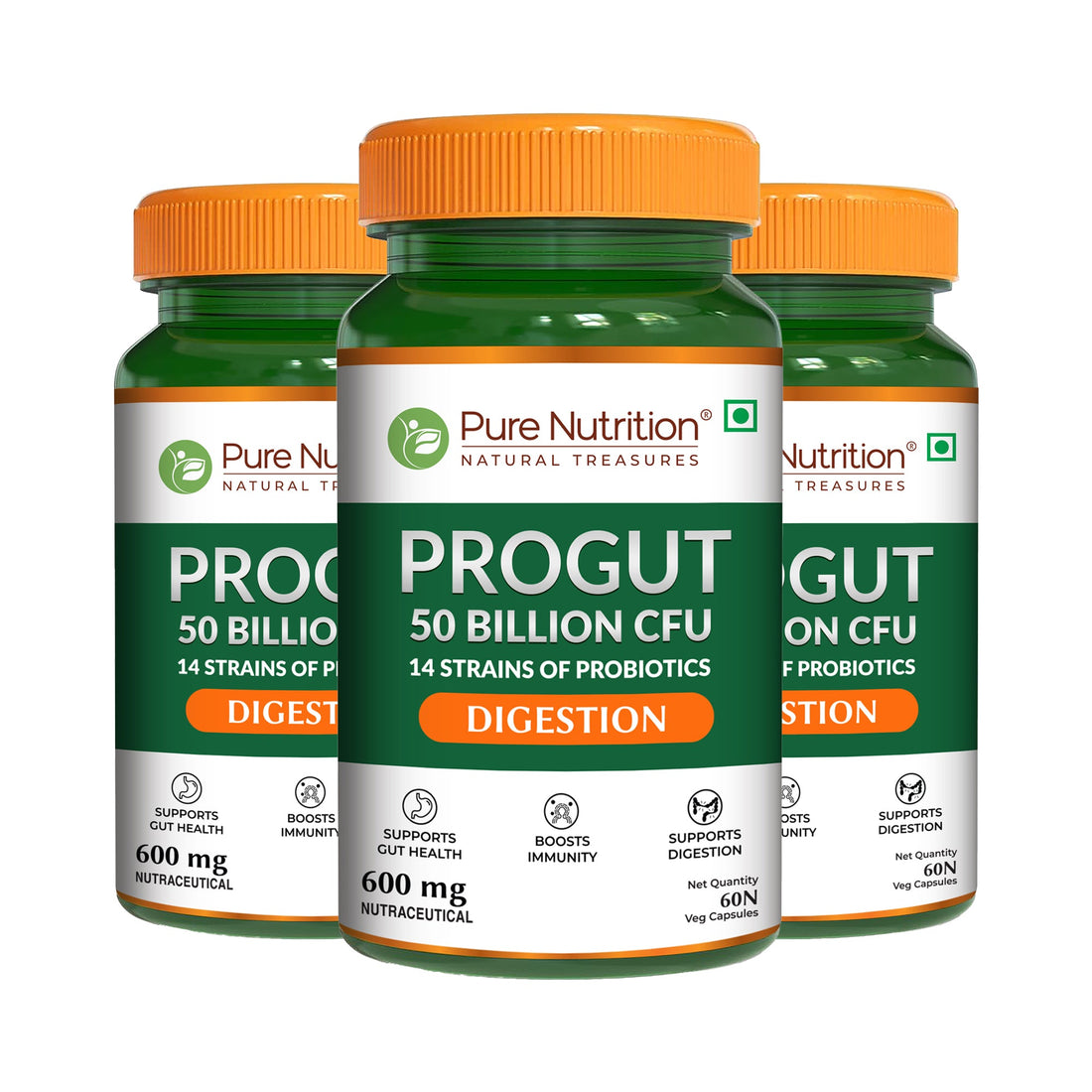 Progut Capsule - 50 Billion CFU Probiotic for Gut Health & Immunity ...