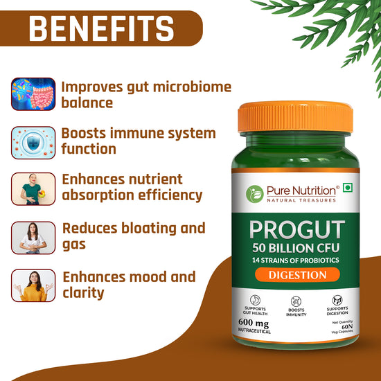 Progut Capsule - 50 Billion CFU Probiotic for Gut Health & Immunity ...