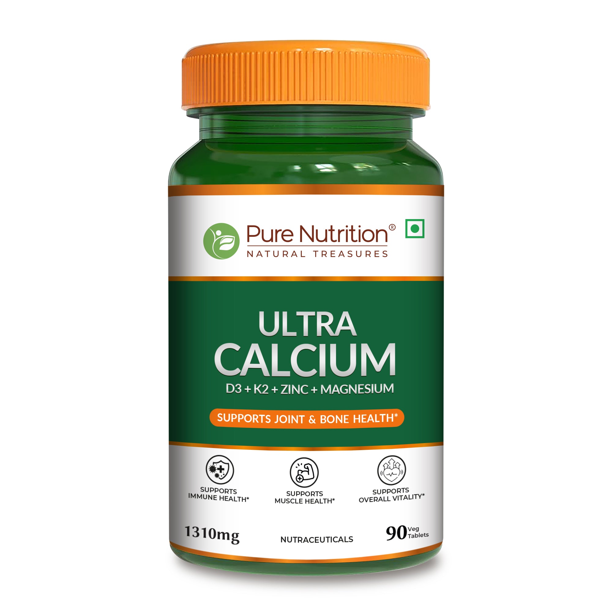 Pure Nutrition Ultra Calcium with D3, K2, Zinc & Magnesium