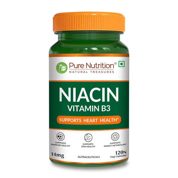 Pure Nutrition Vitamin B3 Niacin – 120 Veg Capsules
