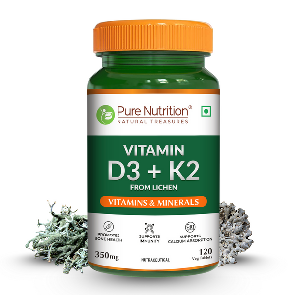 Vitamin D3 + K2 from Lichen - 120 Tablets – Pure Nutrition